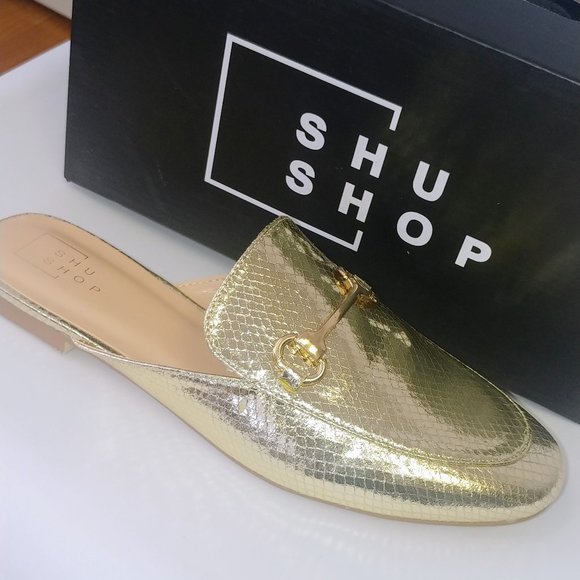 ShuShop | Shoes | Shushop Talisa Gold Slide Mule | Poshmark